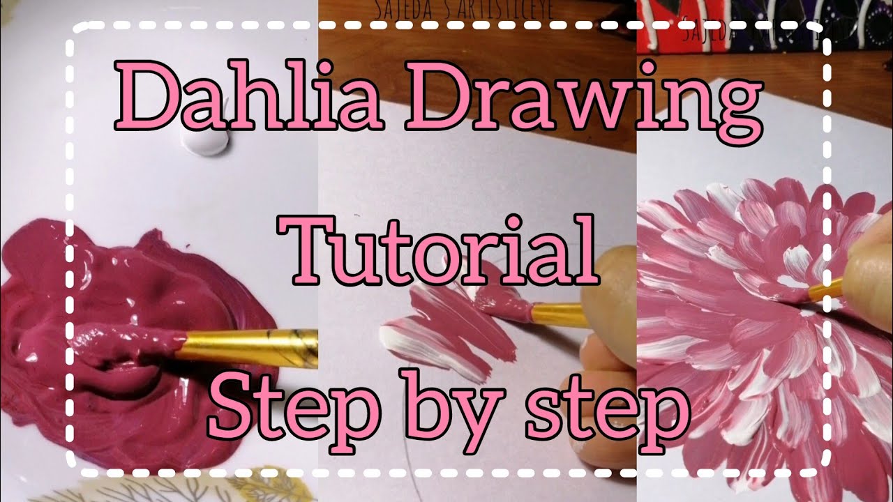 Easy Dahlia drawing tutorial step by step || How to draw Dahlia - YouTube