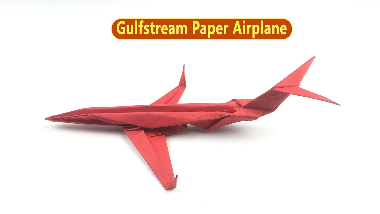 Origami Gulfstream Paper Airplane - Easy Paper Crafts - YouTube