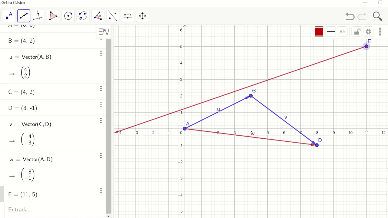 Tutorial vectores en Geogebra Básico - YouTube