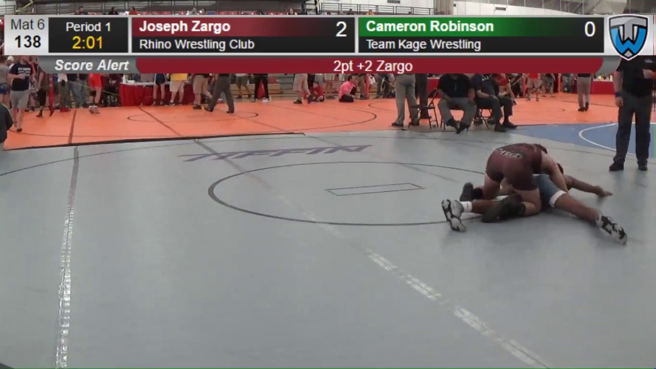 1241 Cadet Men 138 Joseph Zargo Rhino Wrestling Club vs Cameron ...
