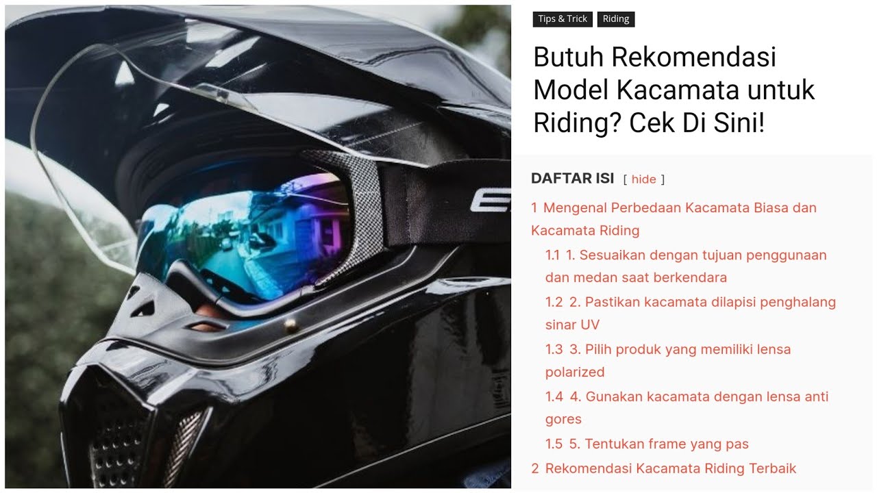 REKOMENDASI KACAMATA RIDING TERBAIK DARI EIGER || EIGER RIDING || EIGER ...