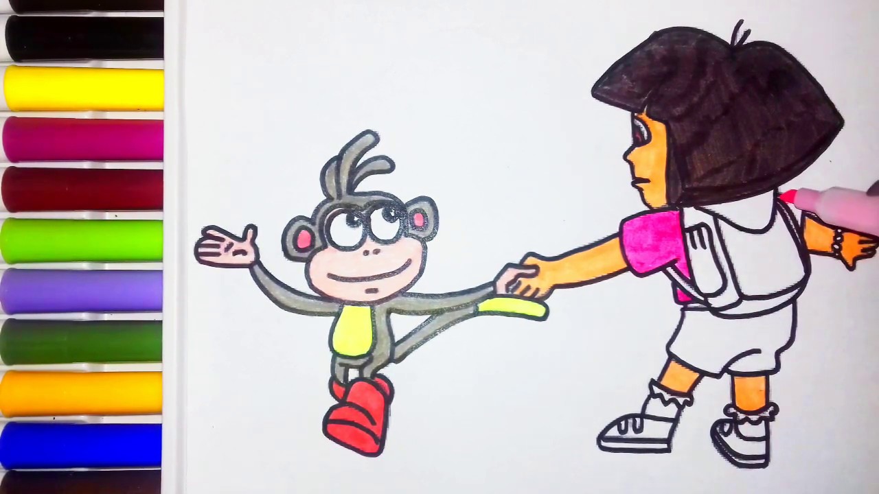 Dora the Explorer//Dora and the monkey are dancing/Дора и обезьяна ...