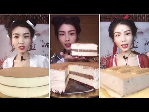 青山 MOUSSE TIRAMISU CAKE |Mousse Cake| ASMR Chinese Mukbang | 吃提拉米蘇蛋糕 |