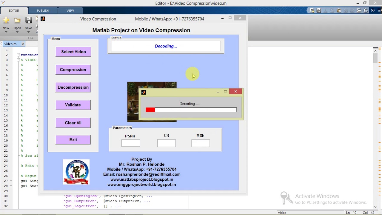 Matlab Code for Video Compression - YouTube