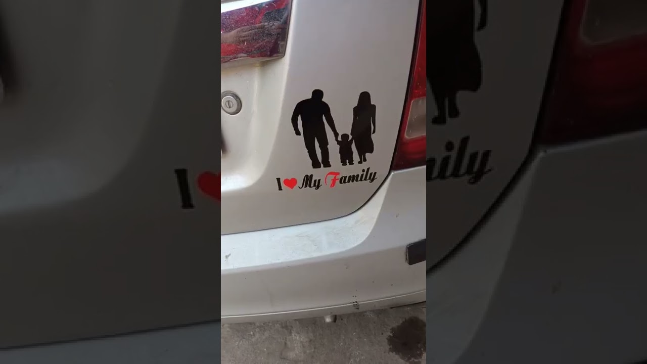 family logo sticker car radium design - YouTube