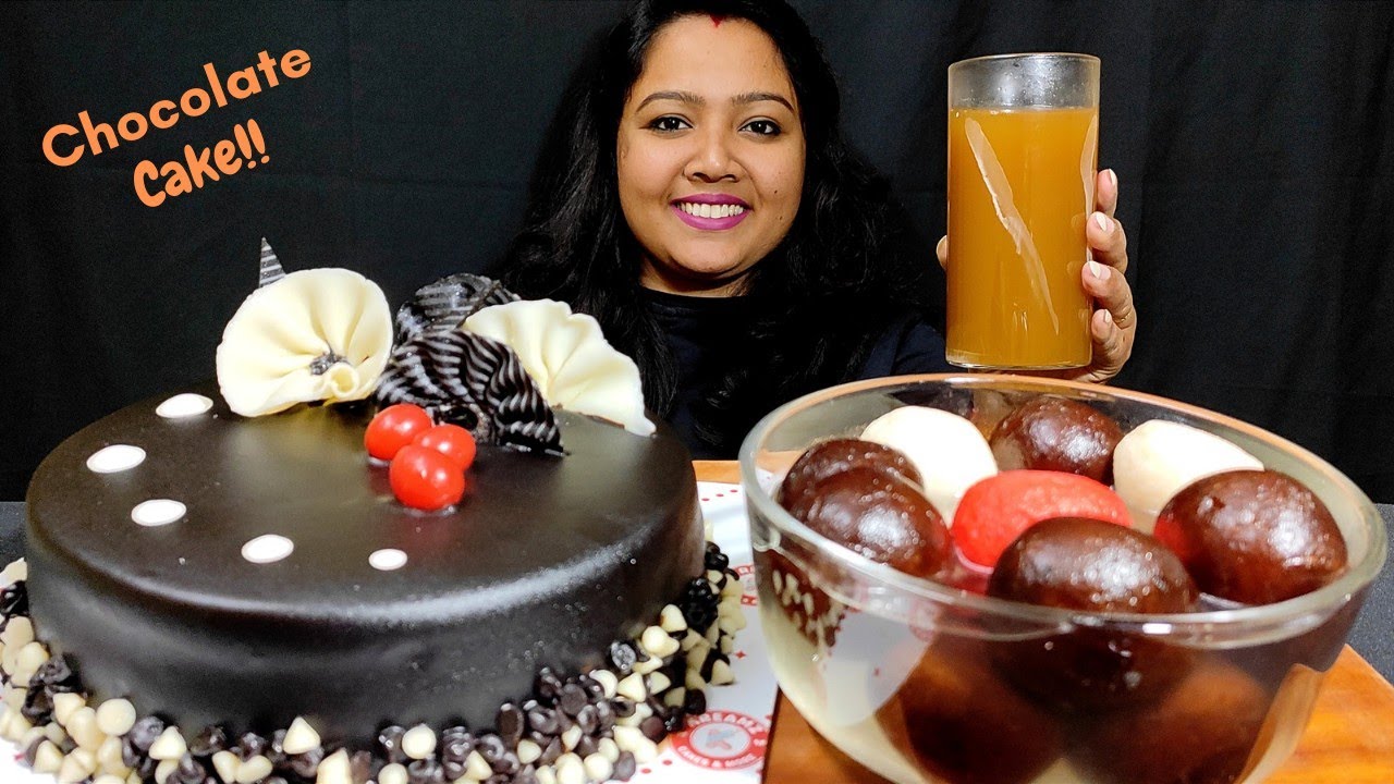 Eating Chocolate Cake + Rasgulla + Cold Coffee | ASMR Cake Mukbang ...