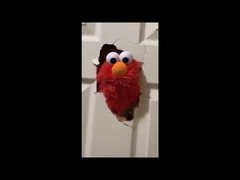 Elmo Smashes Through Door