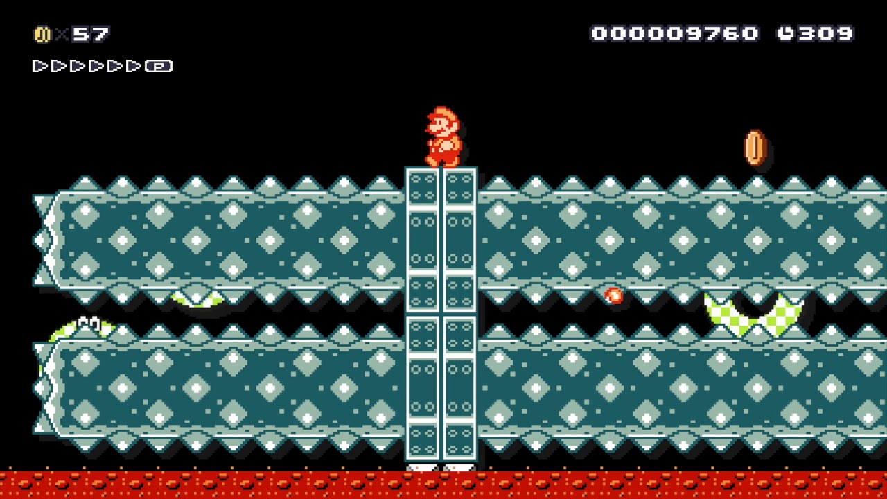 Super Mario Maker Levels: "Bouncing Past Skewers" - YouTube