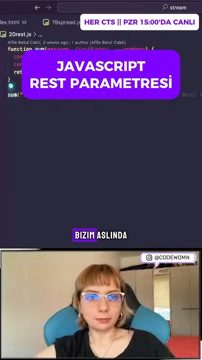 Javascript'te rest parametresi nedir..#javascript #yazılım #react #keşfet #yapayzeka #canlı ...