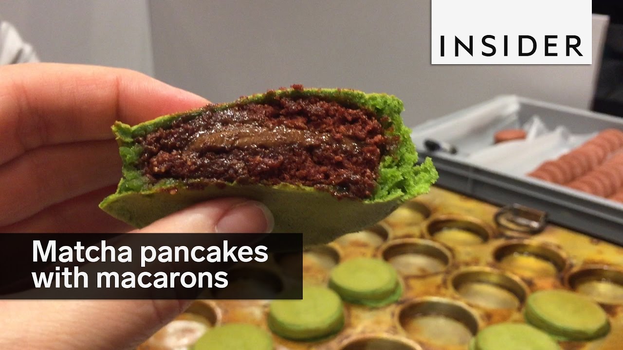 These matcha pancakes are stuffed with macarons - YouTube