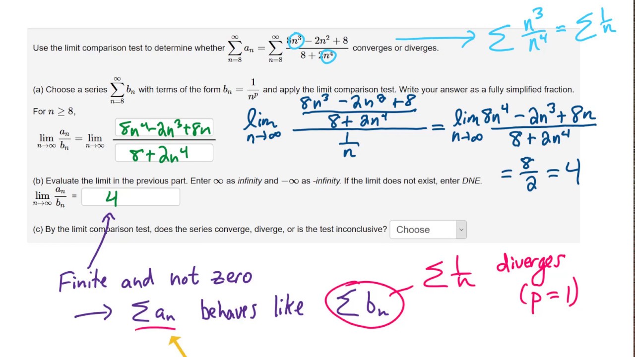 Use The Limit Comparison Test To Determine Whether The Series Converges