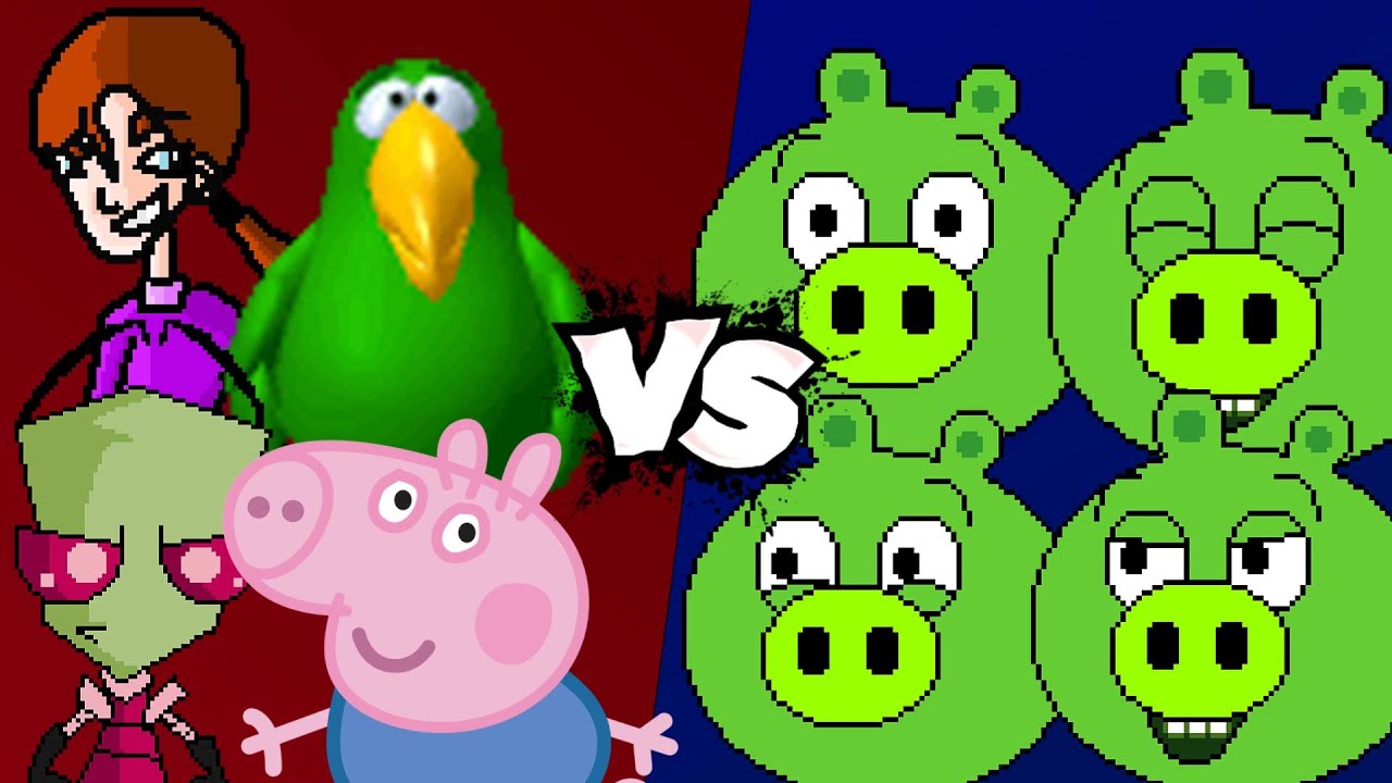 MUGEN Battle - Abby Archer/Peedy/Zim/George Pig vs Minion Pig/Minion ...