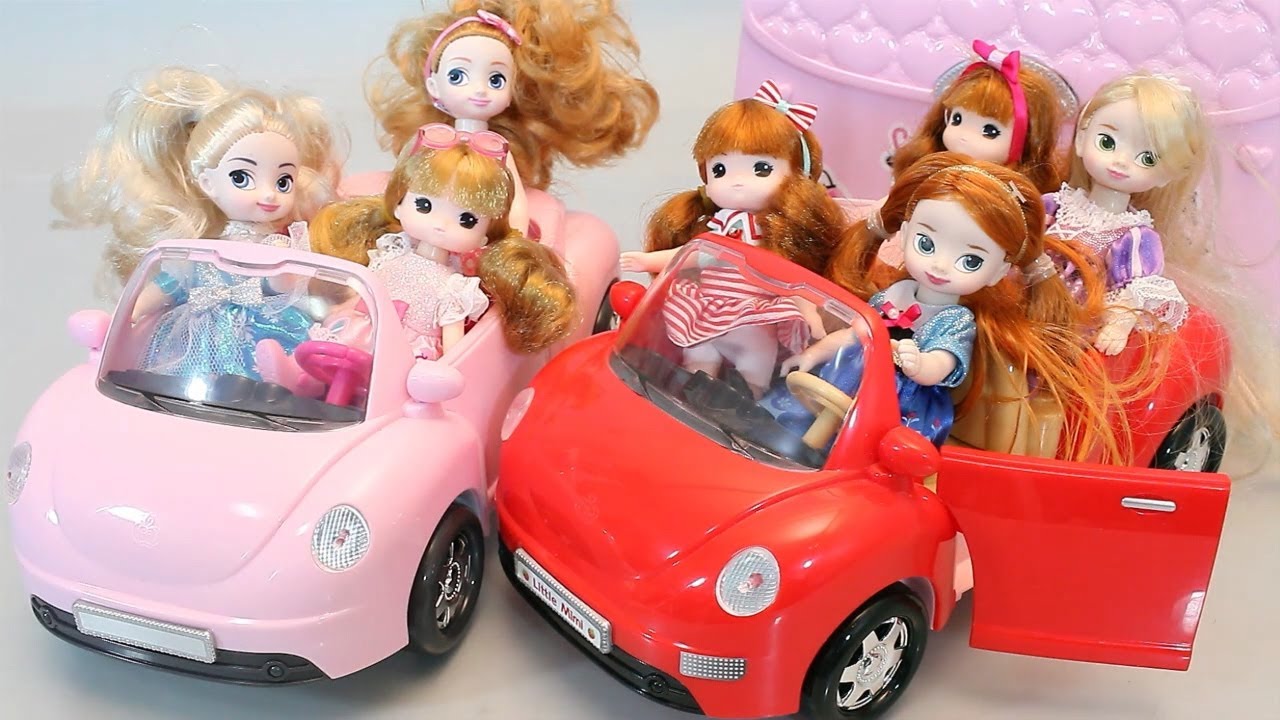 Little MiMi Disney Frozen Elsa Princess Dolls Car Road Trip Toys Wheels ...