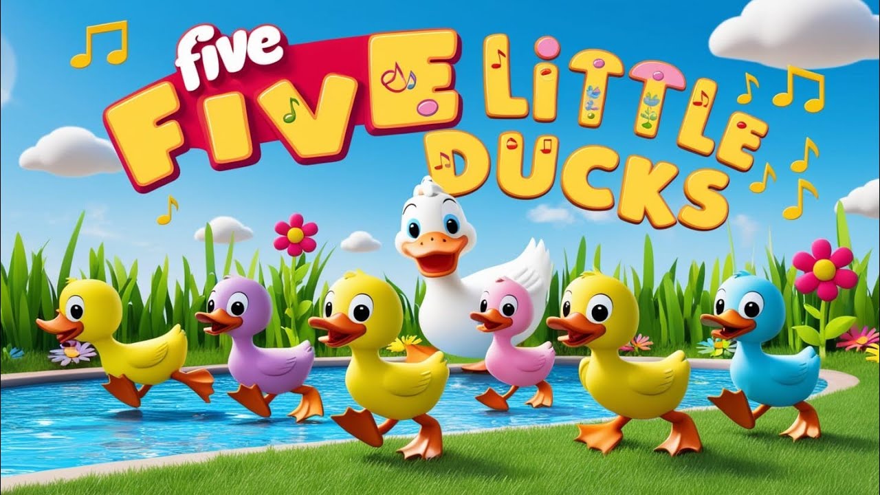 🎶 Five Little Ducks Go Quack Quack Quack! 🦆 Fun Nursery Rhymes for Kids ...