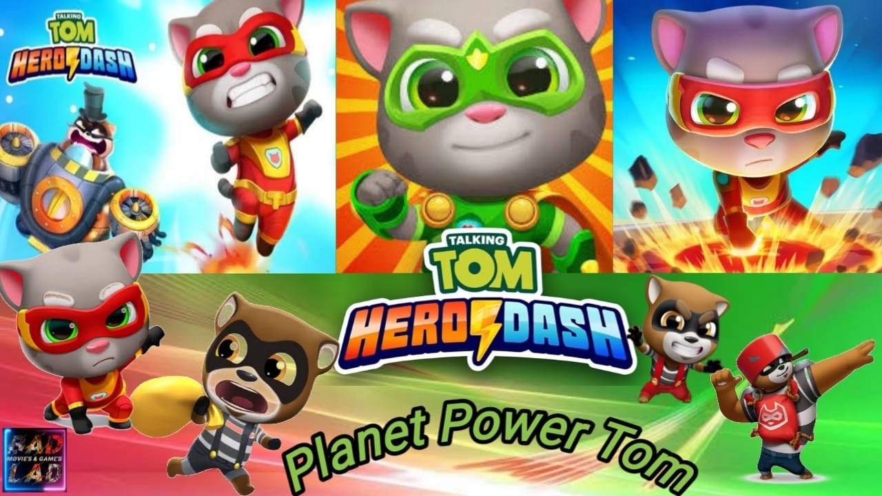 Planet Power Tom ll Talking Tom Hero Dash - Run Game ll Green Power Tom ...