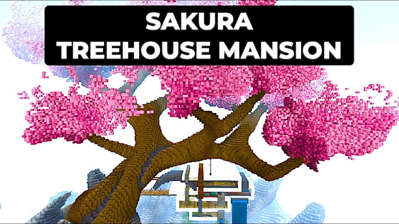 Minecraft - Sakura Treehouse Mansion - YouTube