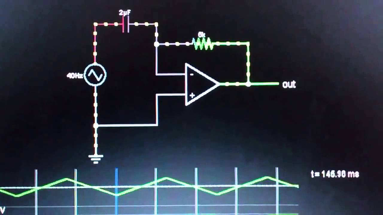 Animation of Differential Amplifier using OP Amp - YouTube