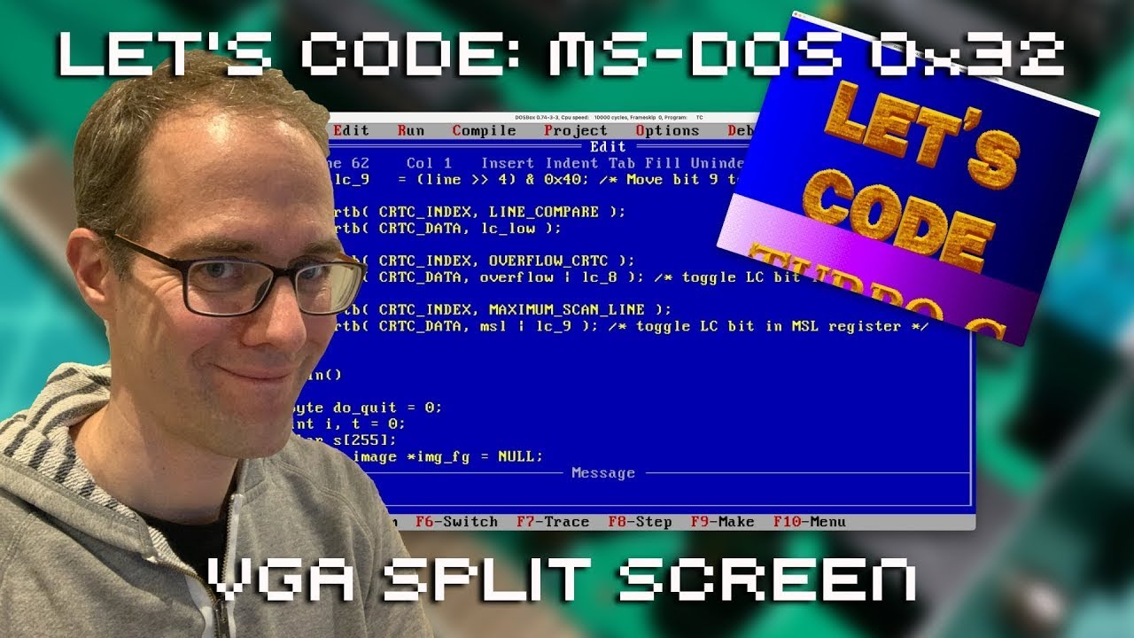 Let's Code MS DOS 0x32 VGA Split Screen - YouTube