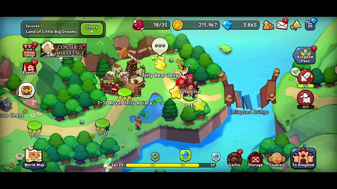 Cookie Run Kingdom - Stage 1-13 World Exploration Gameplay Walkthrough ...