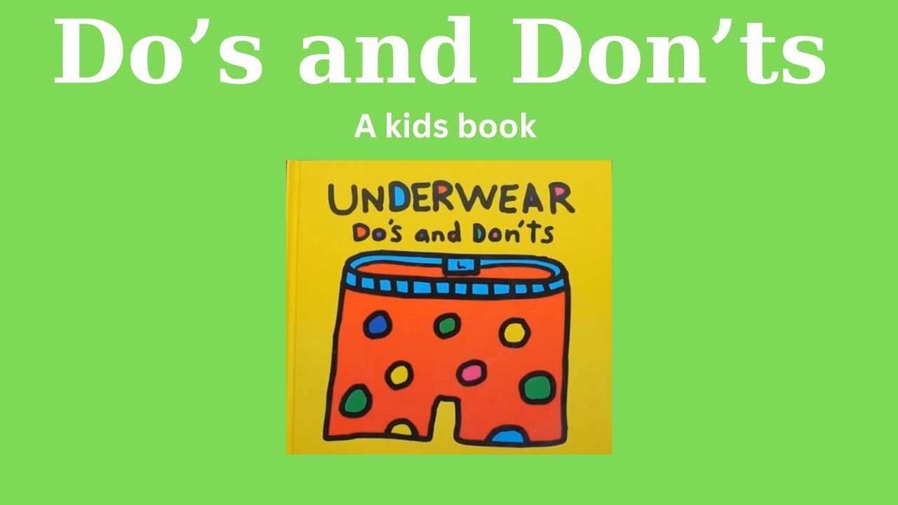 Do's and Don'ts Underwear | Kids read aloud book | reading | funny ...