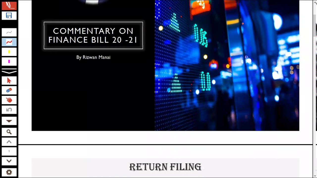 Commentary on Finance Bill 20 - 21 | Return Filing | By Rizwan Manai ...
