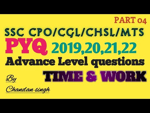 04 Time & Work PYQ for SSC CPO/CGL/CHSL/MTS@mathwithsankalp - YouTube