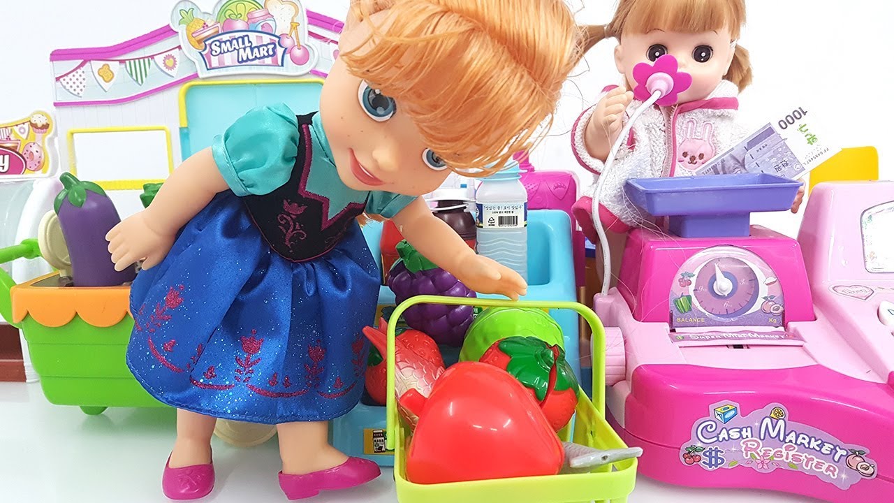 Disney FROZEN CASH REGISTER Toy with Anna Elsa & Konggi Toys Shopping ...