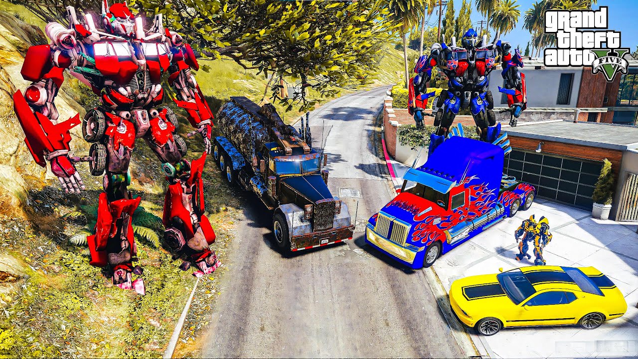 Franklin and Avengers Collecting TRANSFORMERS CARS in GTA 5! GTAV ...