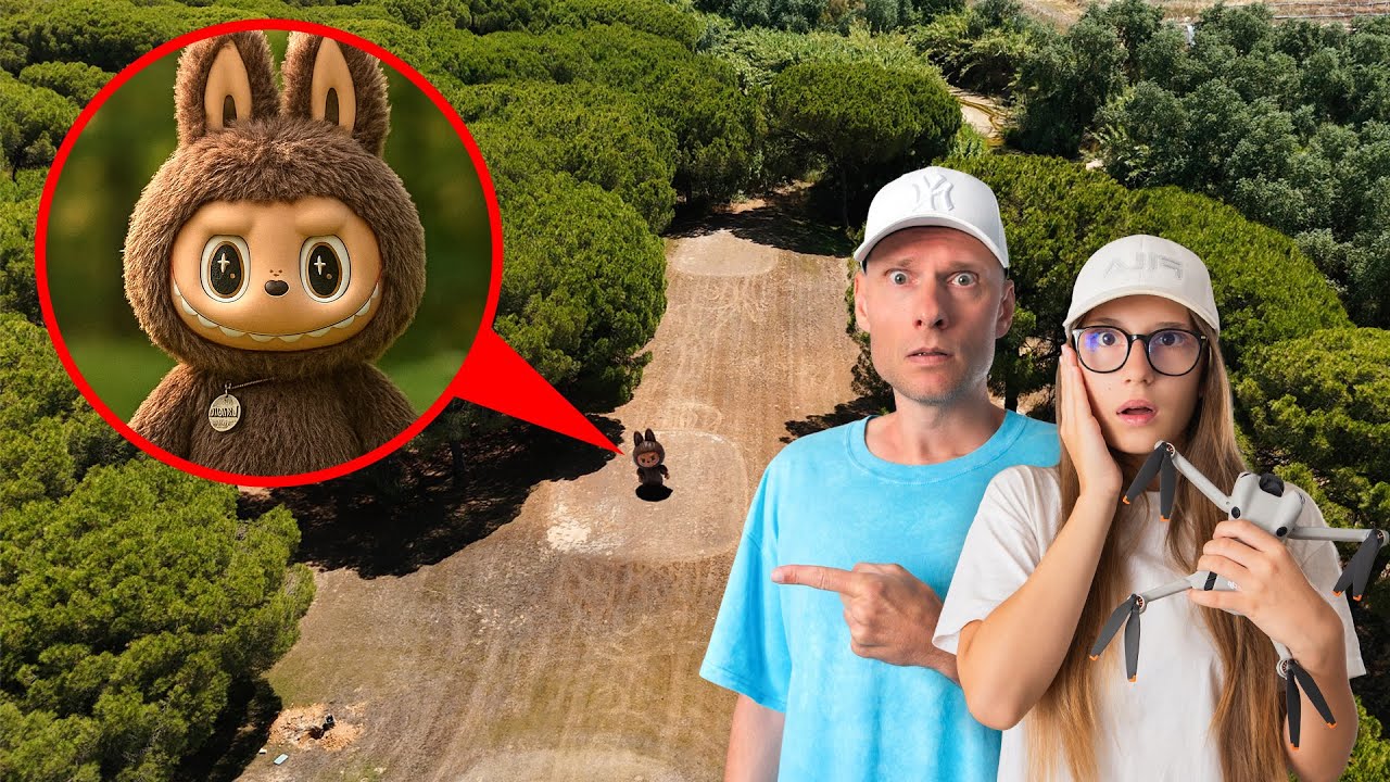 My drone found Labubu hiding in the forest! - YouTube