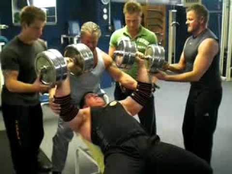 Ruud Gransier 205lbs (93kg) Incline Dumbell Press.wmv - YouTube