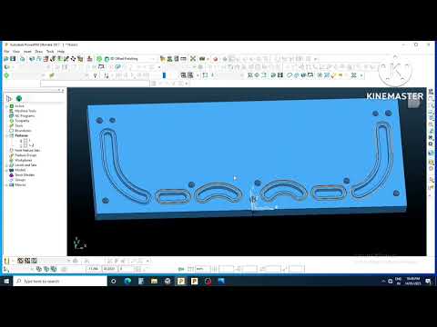 Autodesk powermill 2017 pattern finishing 2d toolpath - YouTube