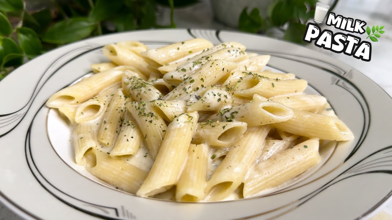 (Milk Pasta recipe🥛)(4 Ingredients ️)(Easy and delicious recipe) - YouTube