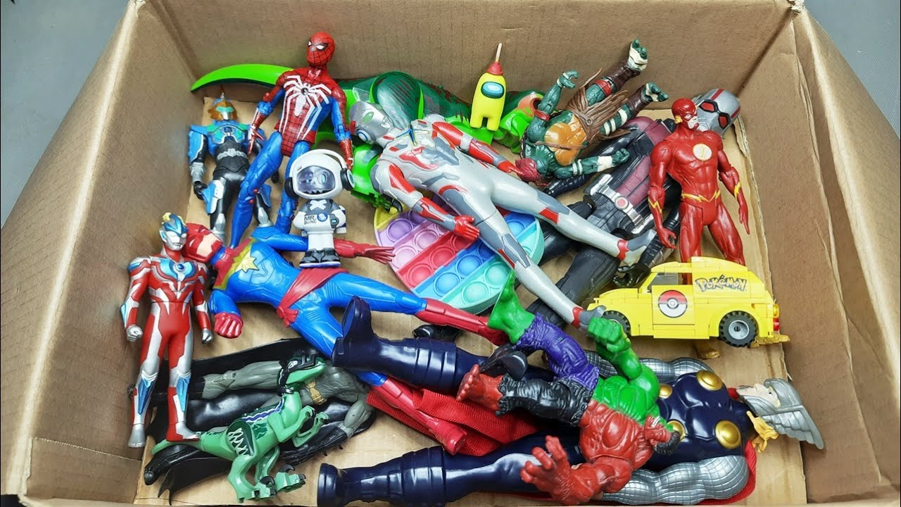 UNBOXING SUPERHERO TOYS, ULTRAMAN GINGA, LEGO DYNO, RED HULK, AMONG US ...