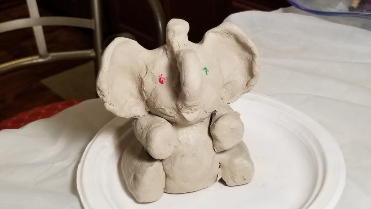 Air Dry Clay Elephant sculpture - YouTube