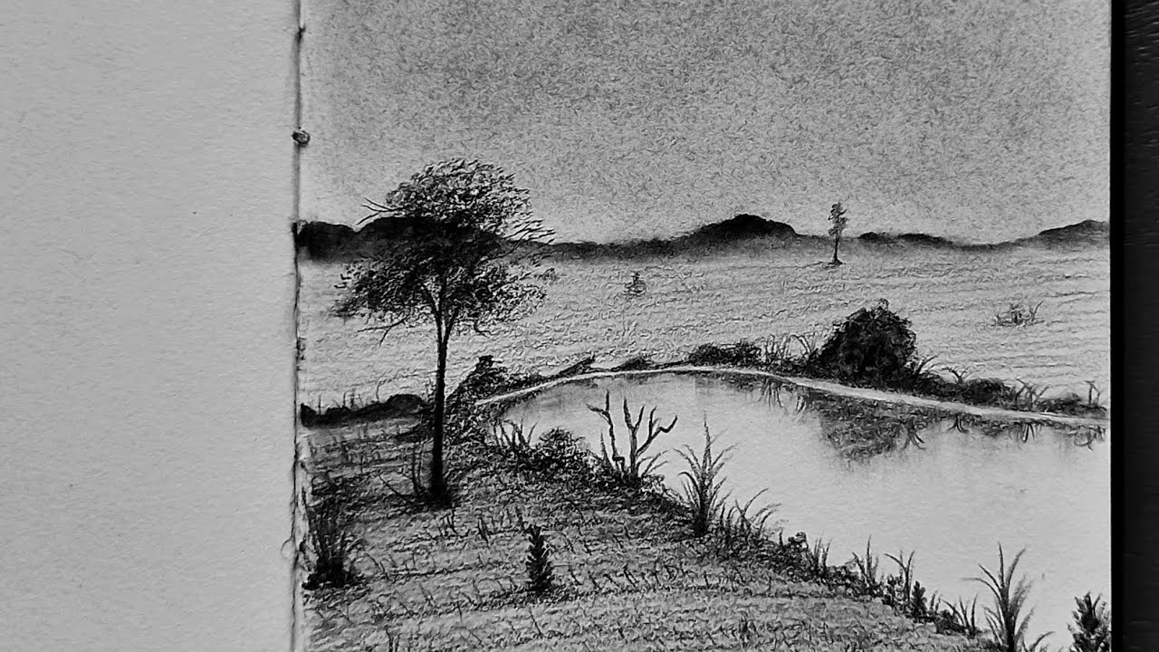 How to draw a landscape with pencil step by step|| - YouTube