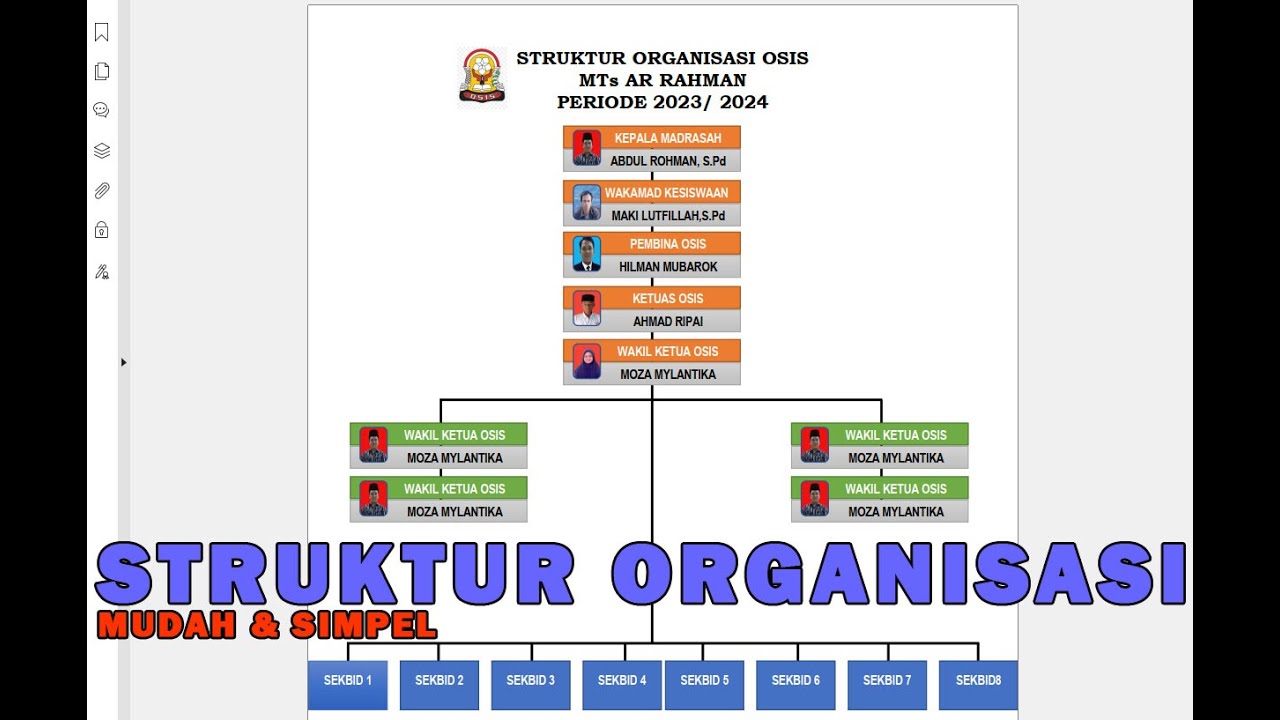 Cara Mudah Membuat Bagan Struktur Organisasi dengan Fitur Rectangle di ...