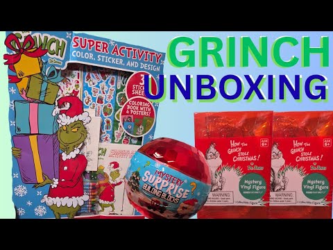 Unboxing Grinch Five Below Finds Mystery Figures and Coloring Book Set ...