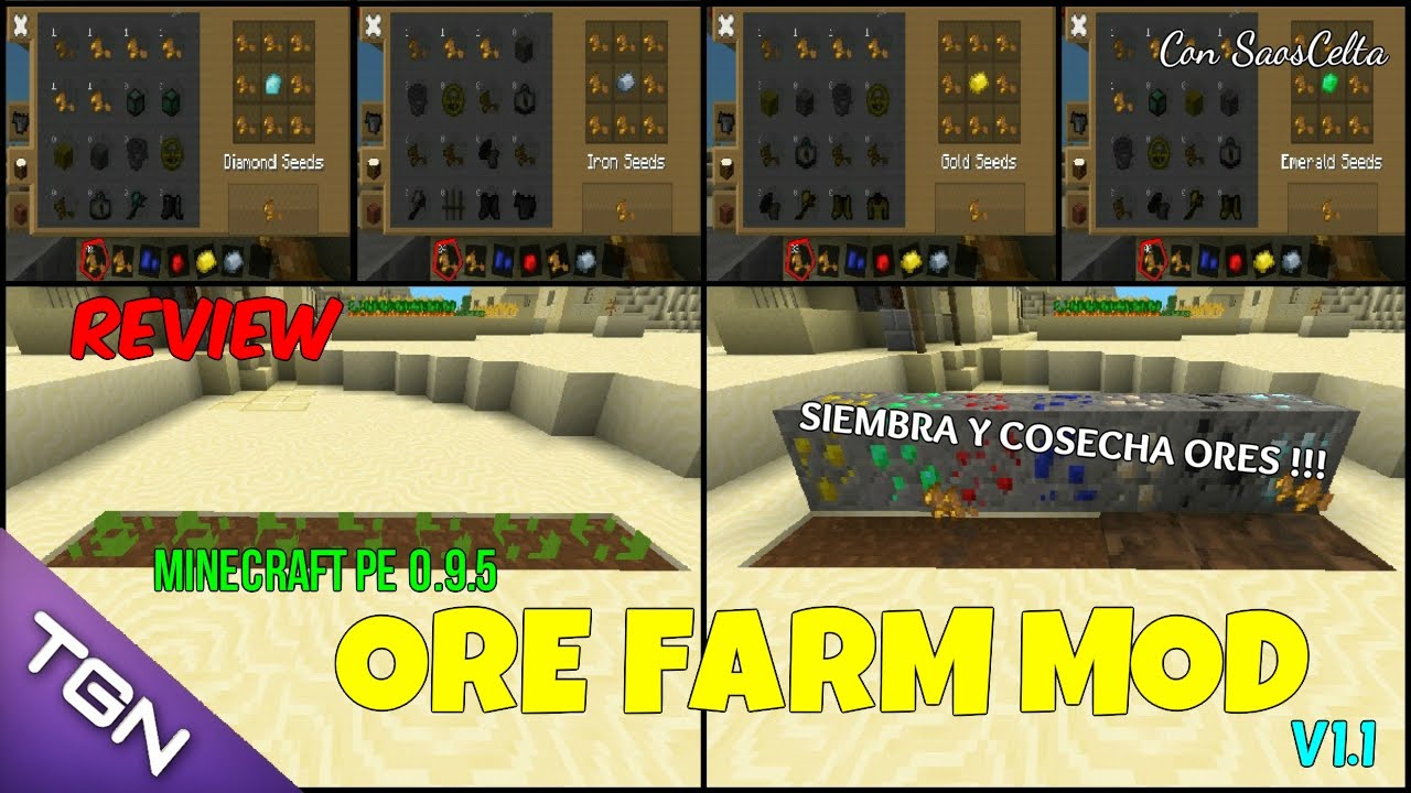 Ore Farm Mod v1.1 | Minecraft PE 0.9.5 "Siembra Y Cosecha Minerales ...