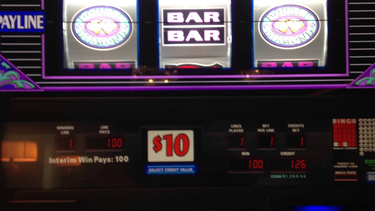 $10 Double Diamond Slot Machine Line Hit High Limit - YouTube