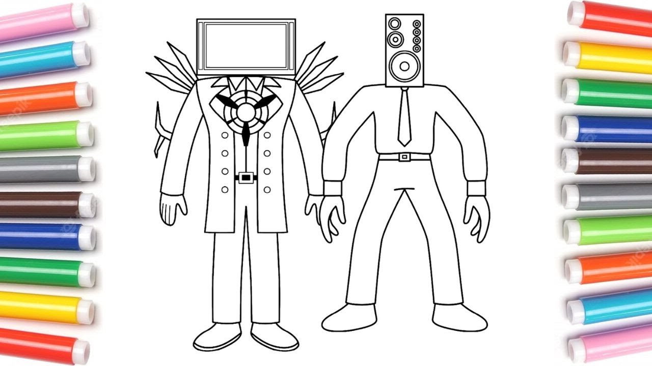 Skibidi Toilet 2.0 / TITAN SPEAKERMAN Cool Coloring Pages + TV MAN ...