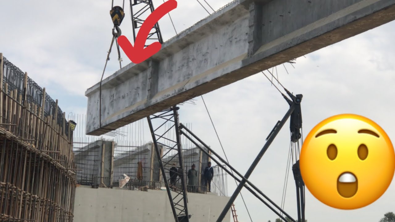 INCREDIBLE WEIGHTS 120 TONS 140 FIT BEAM LIFTING WITH CRANES | CONCRETE ...