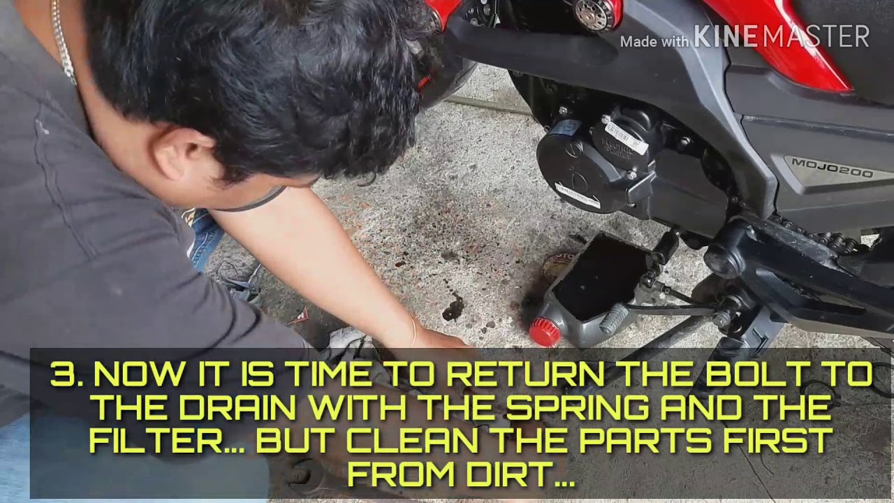 Oil Changing A RUSI Mojo 200cc Motorcycle - YouTube