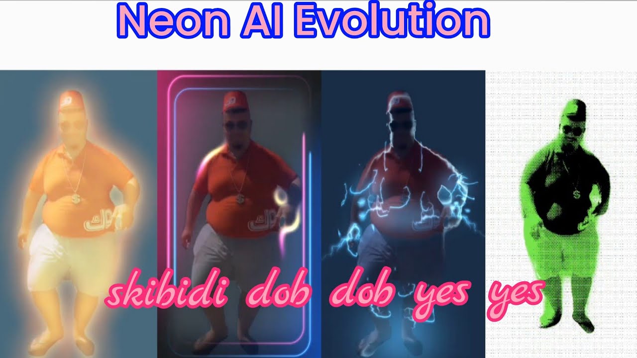 Neon Evolution of skibidi dob dob yes yes dance - YouTube
