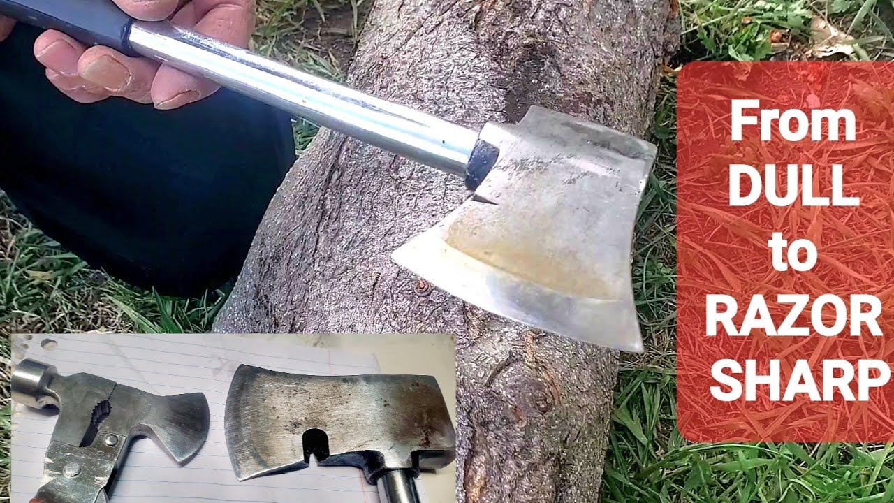 How to Sharpen a Dull Axe to Razor Sharp in Minutes! - YouTube