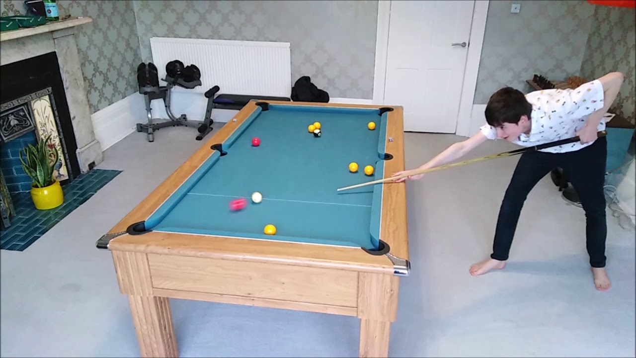 Pool left handed break and dish - YouTube