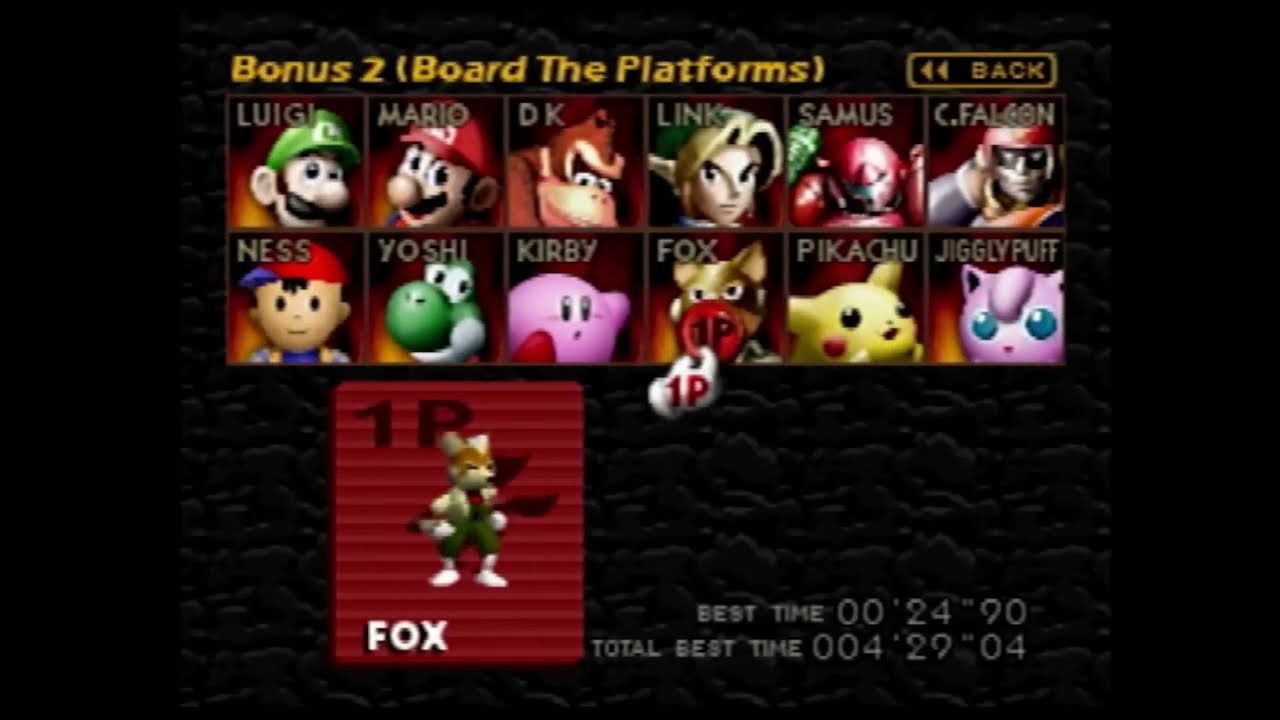 SSB64 Fox Board the Platforms 24"90 - YouTube
