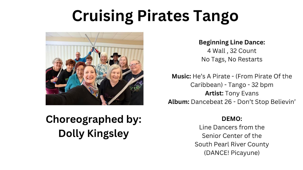 Cruising Pirates Tango_Beg Line Dance Demo_Dolly Kingsley_He's A Pirate ...