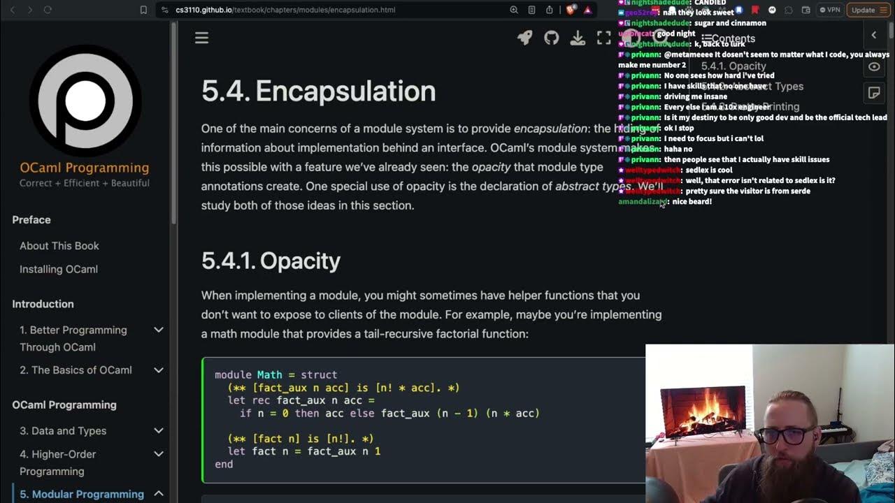 Speedrunning Cs3110 Ocaml Programming Book 🐫 Part 7 Ch 54 58 Youtube