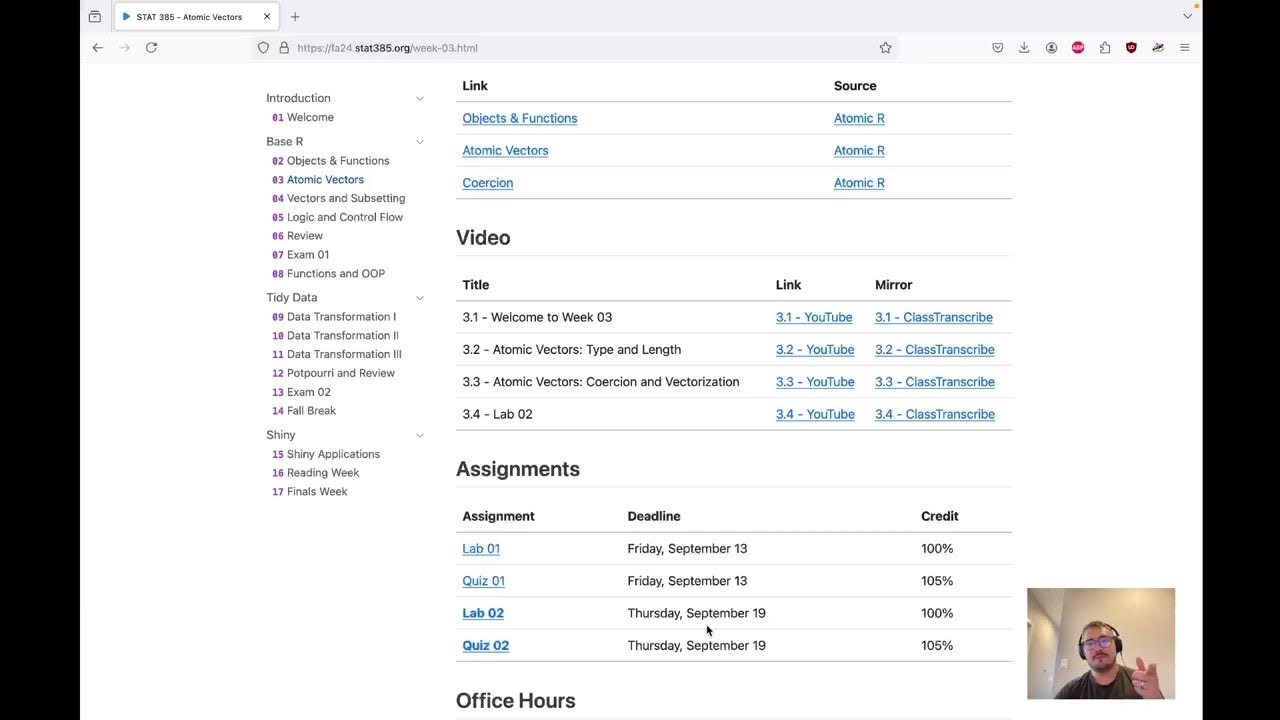 STAT 385 // fa24 // Welcome to Week 03 - YouTube