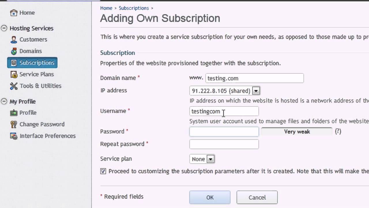 How to create hosting/ subscription for a domain name. - YouTube